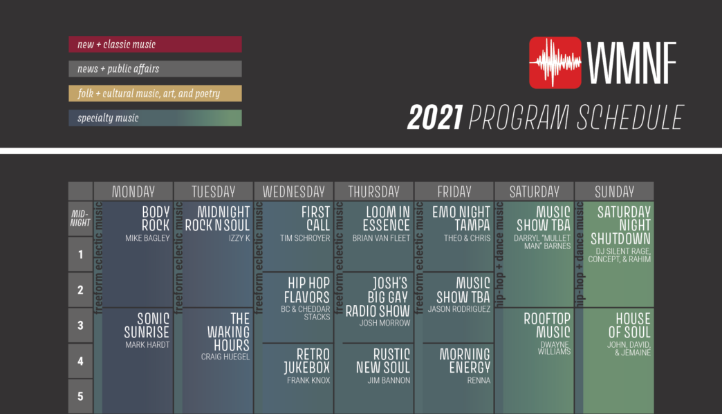 New 2021 Programming Lineup Celebrates Tampa Bay’s Diversity - WMNF 88.5 FM