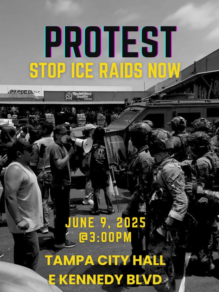 Local groups gathered at Tampa City Hall to oppose ICE raids - WMNF 88.5 FM