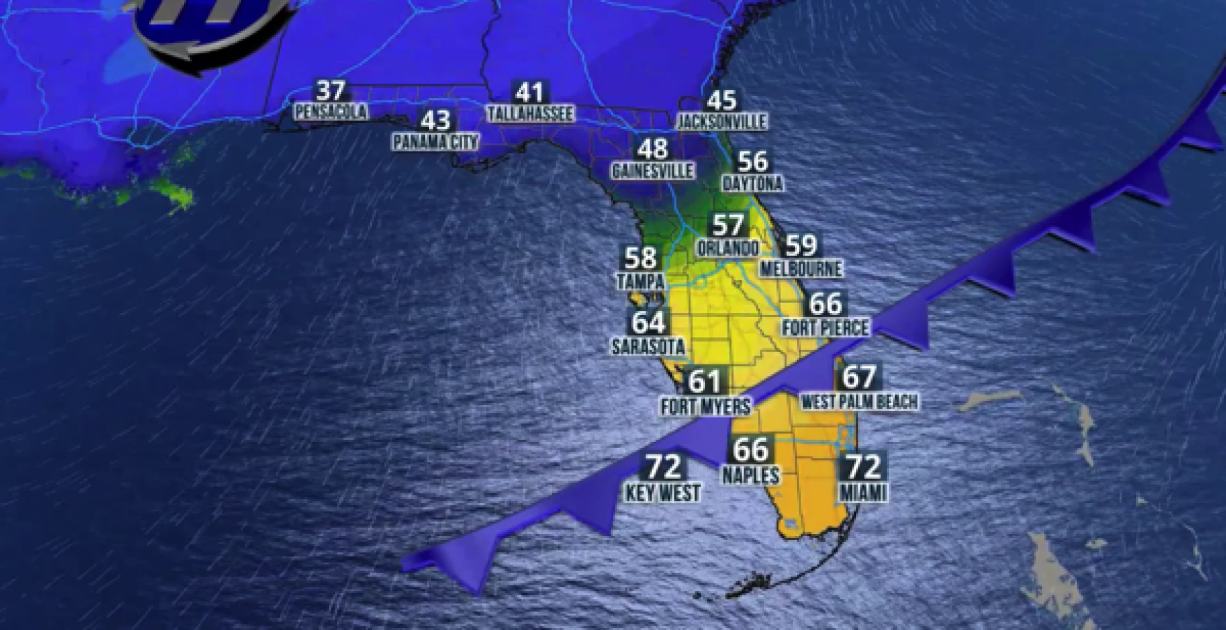 Some beneficial rain for Florida with a slight temperature change ...